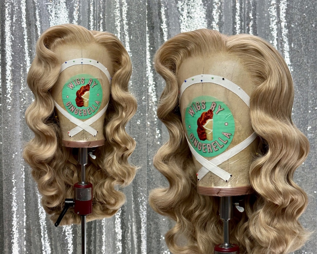 Custom Roller Set Lace Front Wig W/ Bangs Made to Order Curly Wavy Big ...