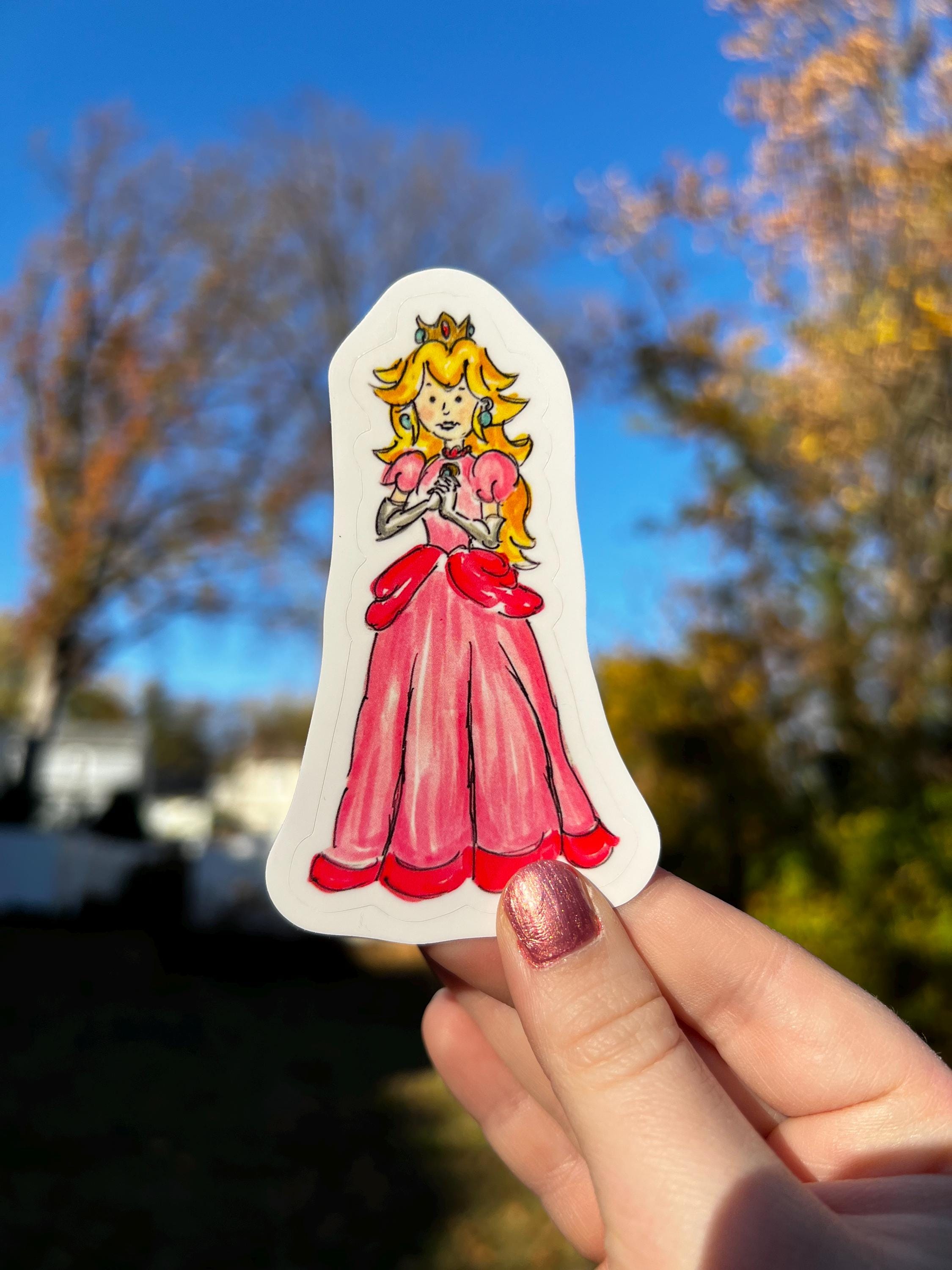 Princess Peach Sticker, Cute, Hand Sketched, Alcohol Markers, Adorable ...