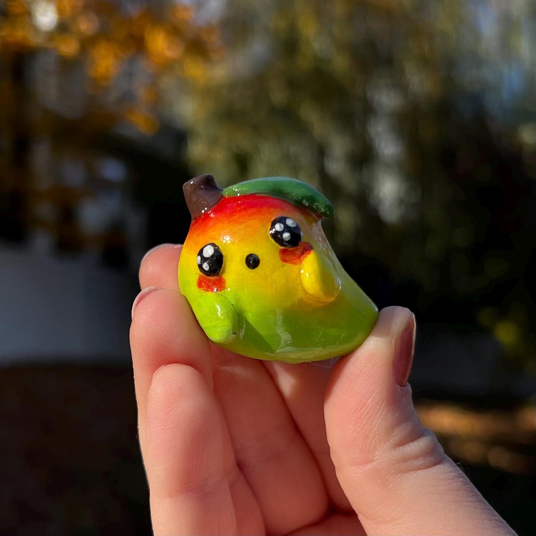 Cute Hand Sculpted Mango, Hand Painted, UV Resin, Adorable, Unique Gift ...