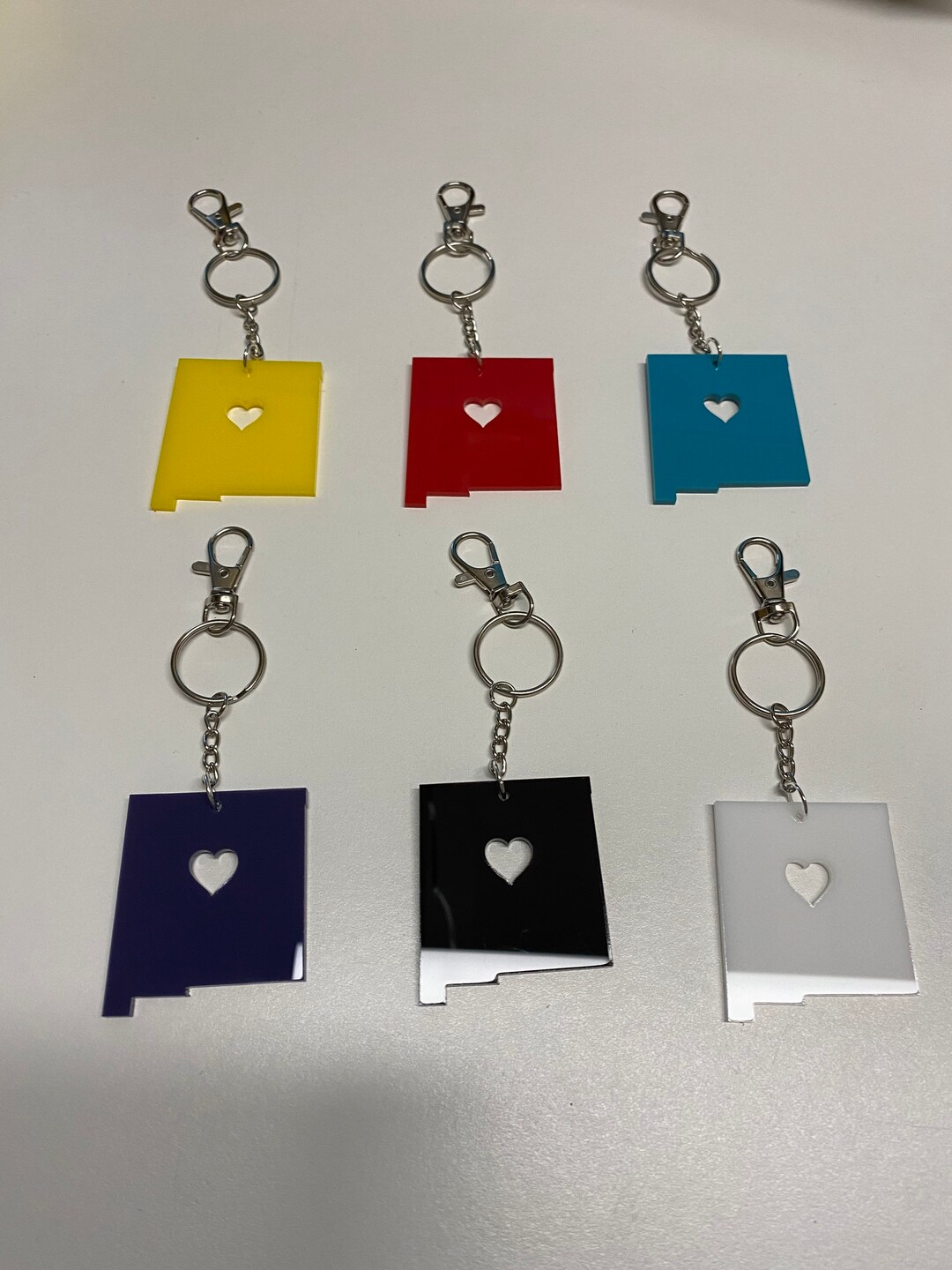 New Mexico Keychain With Heart Cutout - Etsy