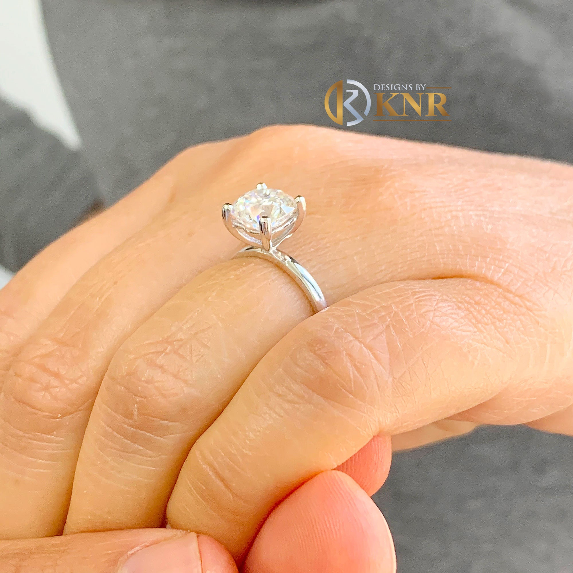 Cathedral Four Prong Setting 7.0mm 1.20ct Solitaire 14K Solid - Etsy UK