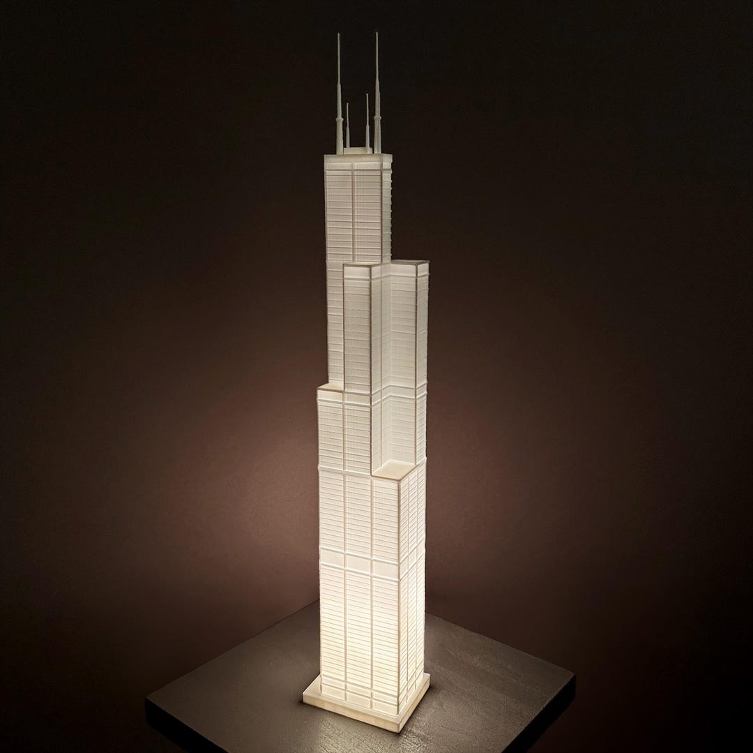 Sears Tower Lamp - Willis Tower Night Light - Chicago Skyline Table ...