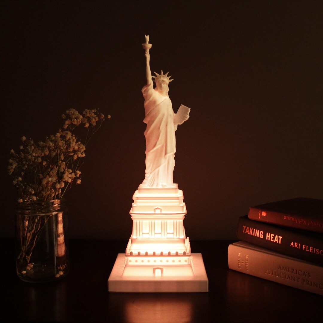 Statue of Liberty 3D Printed Lamp - NYC Landmark Night Light - Bedside ...