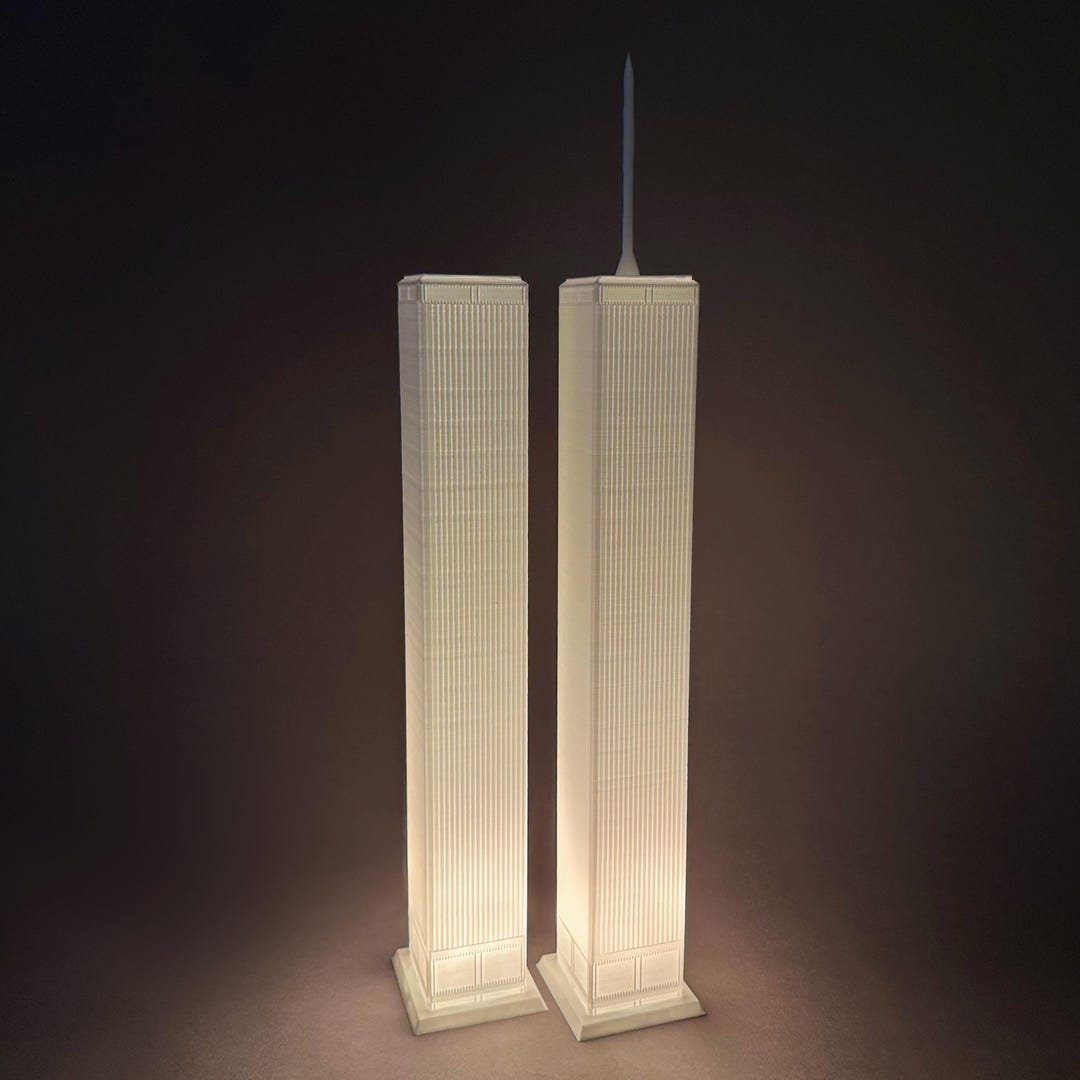 Twin Towers Lamp - NYC Skyline Night Light - World Trade Center Lamp ...