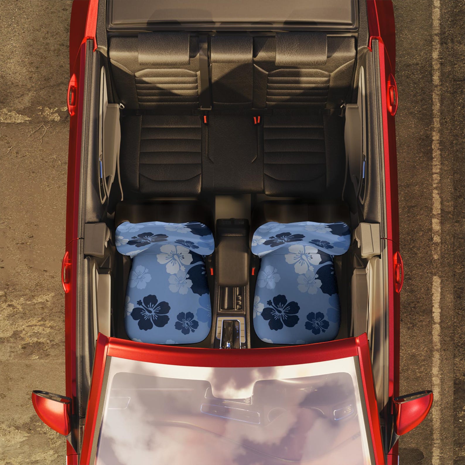 Car Seat Covers: Blue Hibiscus Hawaiian Surf Decor, Set of 2, Auto ...