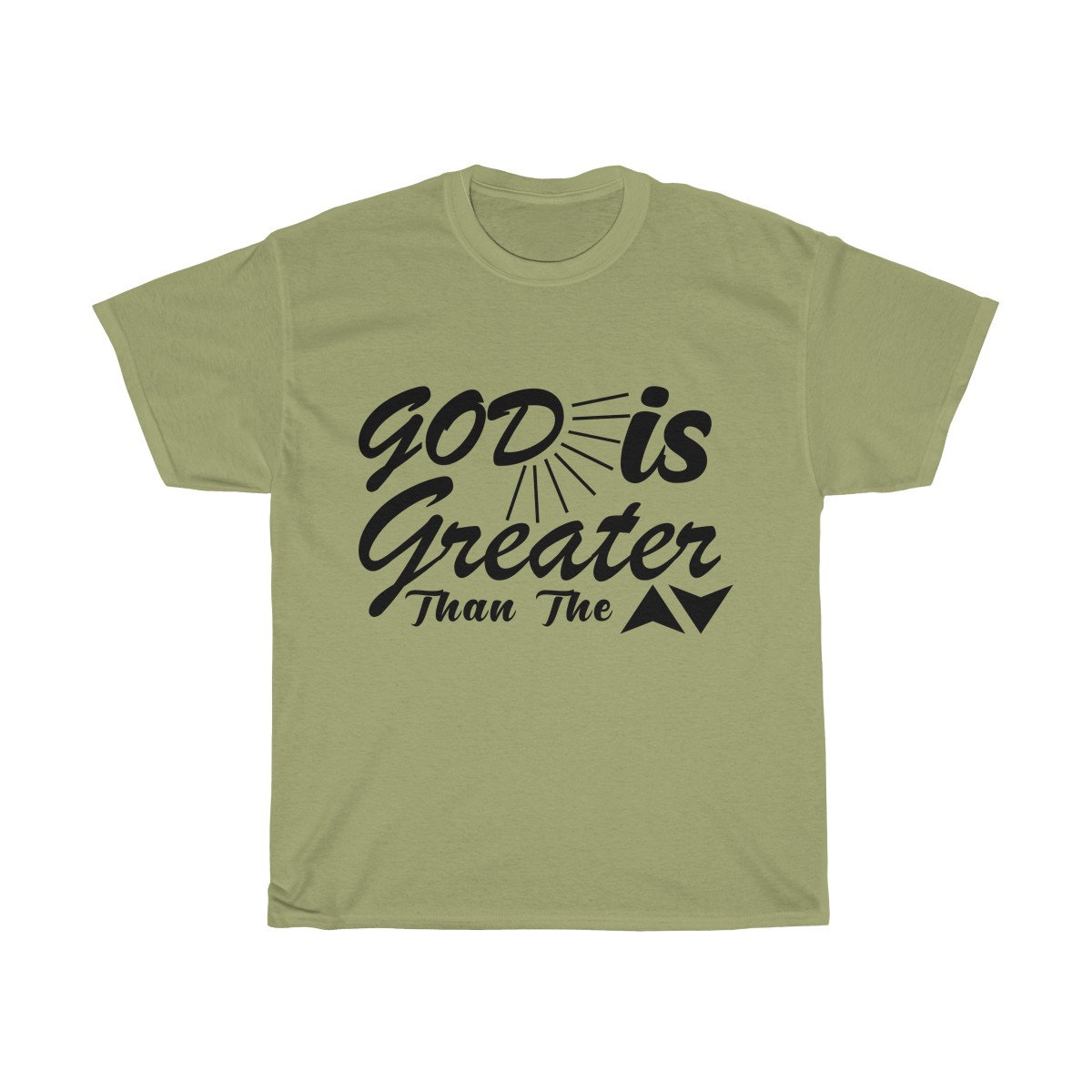 God is Greater Christian T-shirt With Saying in Black Font - Etsy
