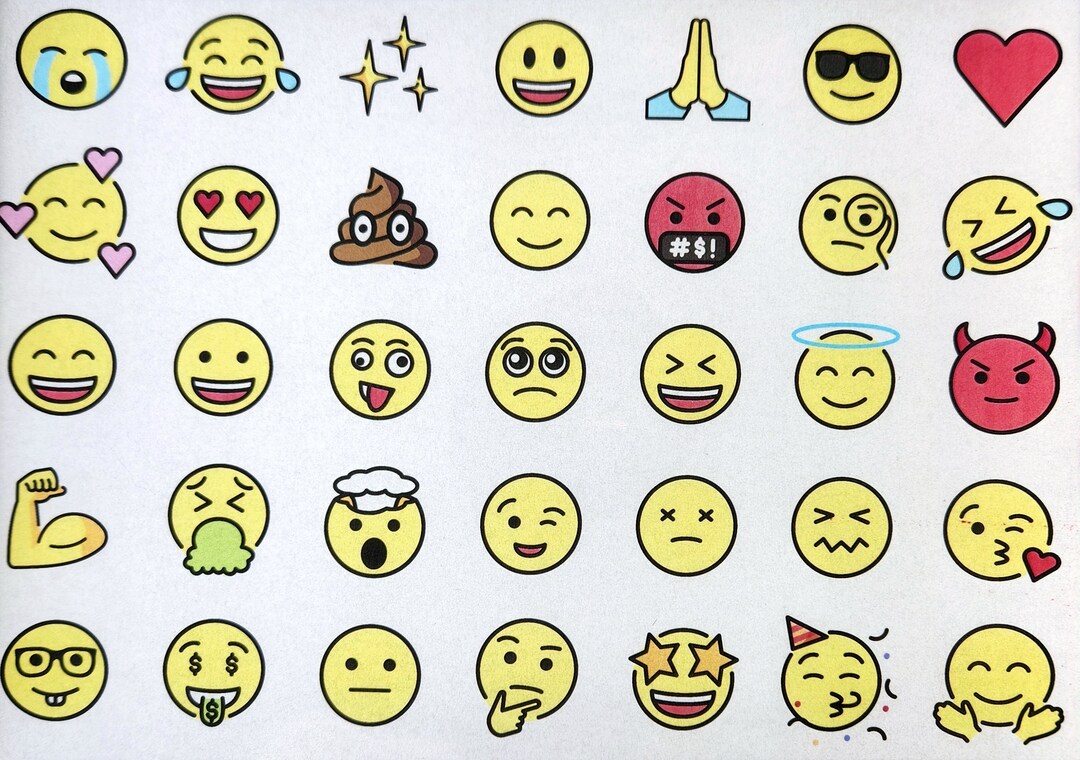 EMOJI Full Color Transparency Resin Inclusion, No Adhesive - Etsy