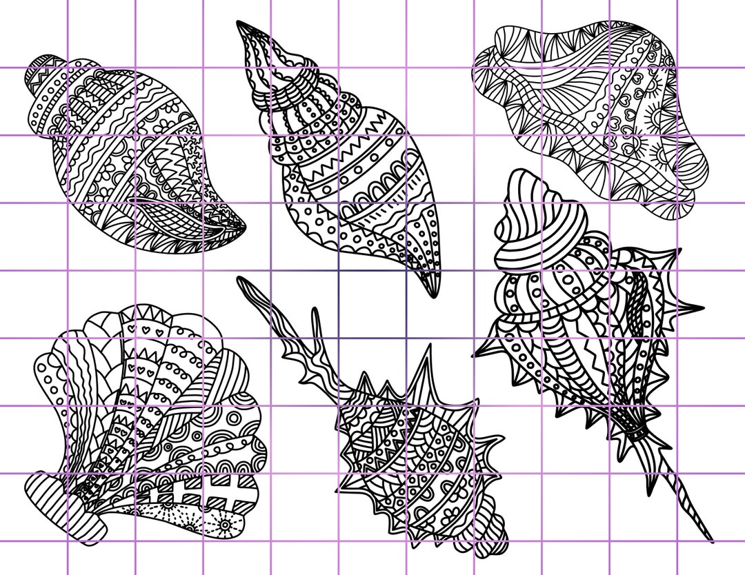 Zentangle Seashell Foil Transparency Full Sheet Resin Inclusions - Etsy