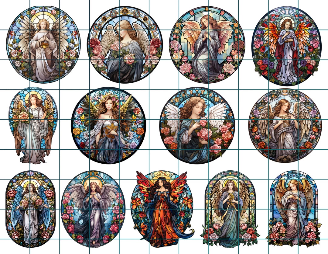 Stained Glass Angels 2 Full Color Transparency Resin Inclusion, No ...