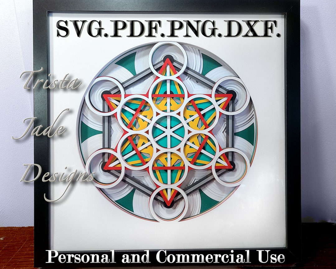 3D Layered Metatron's Cube: Sacred Geometry Shadowbox Template (digital ...