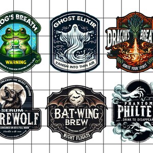 Creepy Halloween Labels 4 Full Color Transparency Resin Inclusion, No ...
