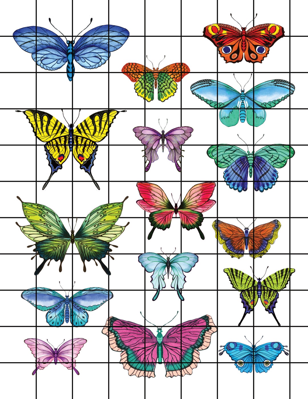 Watercolor Butterfly Full Color Transparency Resin Inclusion, No ...