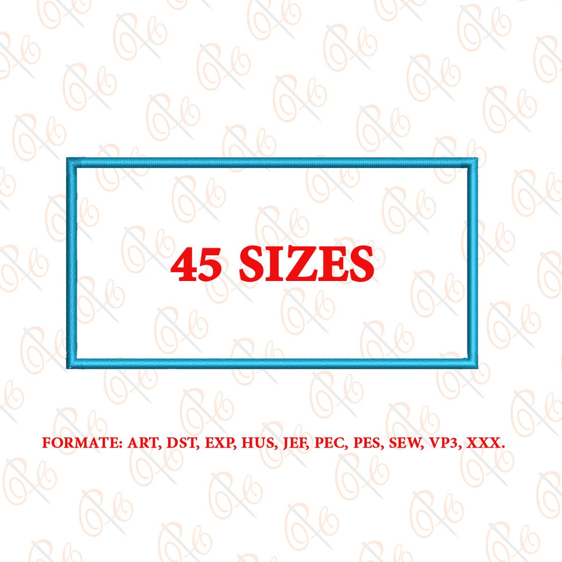 Rectangle Applique Embroidery Design Shape Applique Machine - Etsy