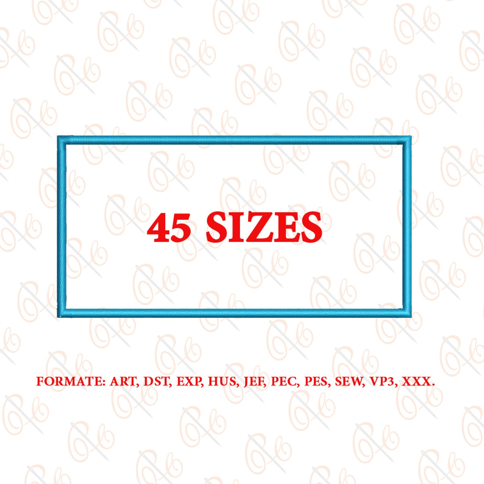 Rectangle Applique Embroidery Design Shape Applique Machine - Etsy