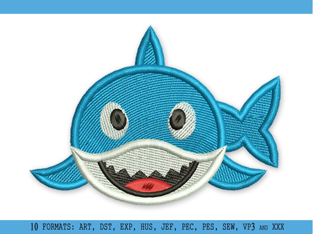 Shark Machine Embroidery Designs, Fish Embroidery Design File, Baby ...