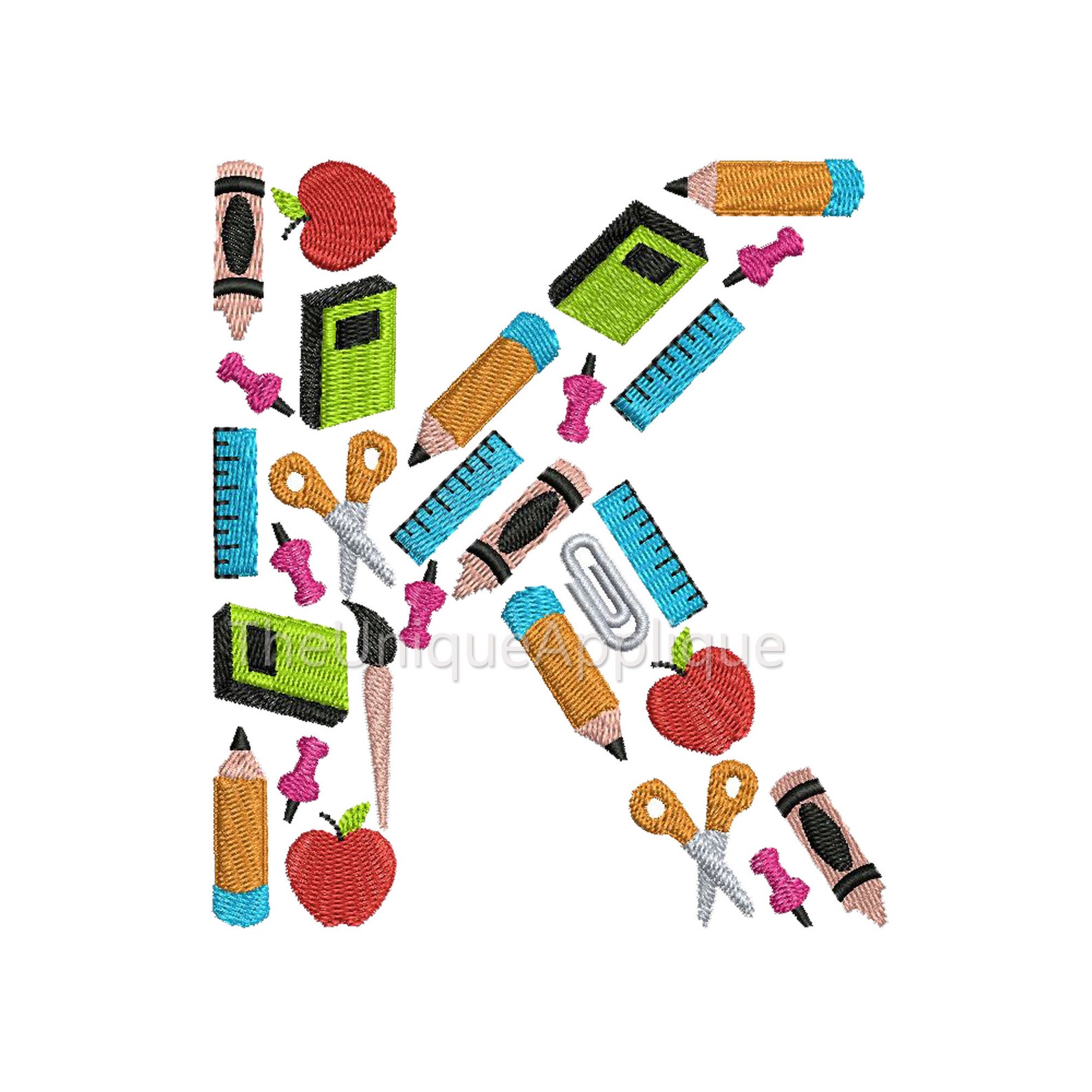 Alphabet Letter K Machine Embroidery Design 6 Sizes Back to - Etsy