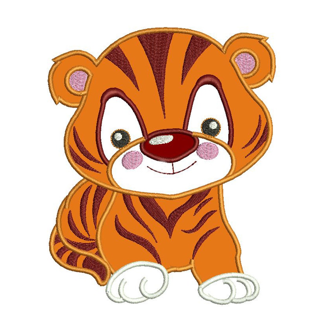 Zoo Baby Tiger Cub Applique Embroidery Design File 3 Sizes | Etsy