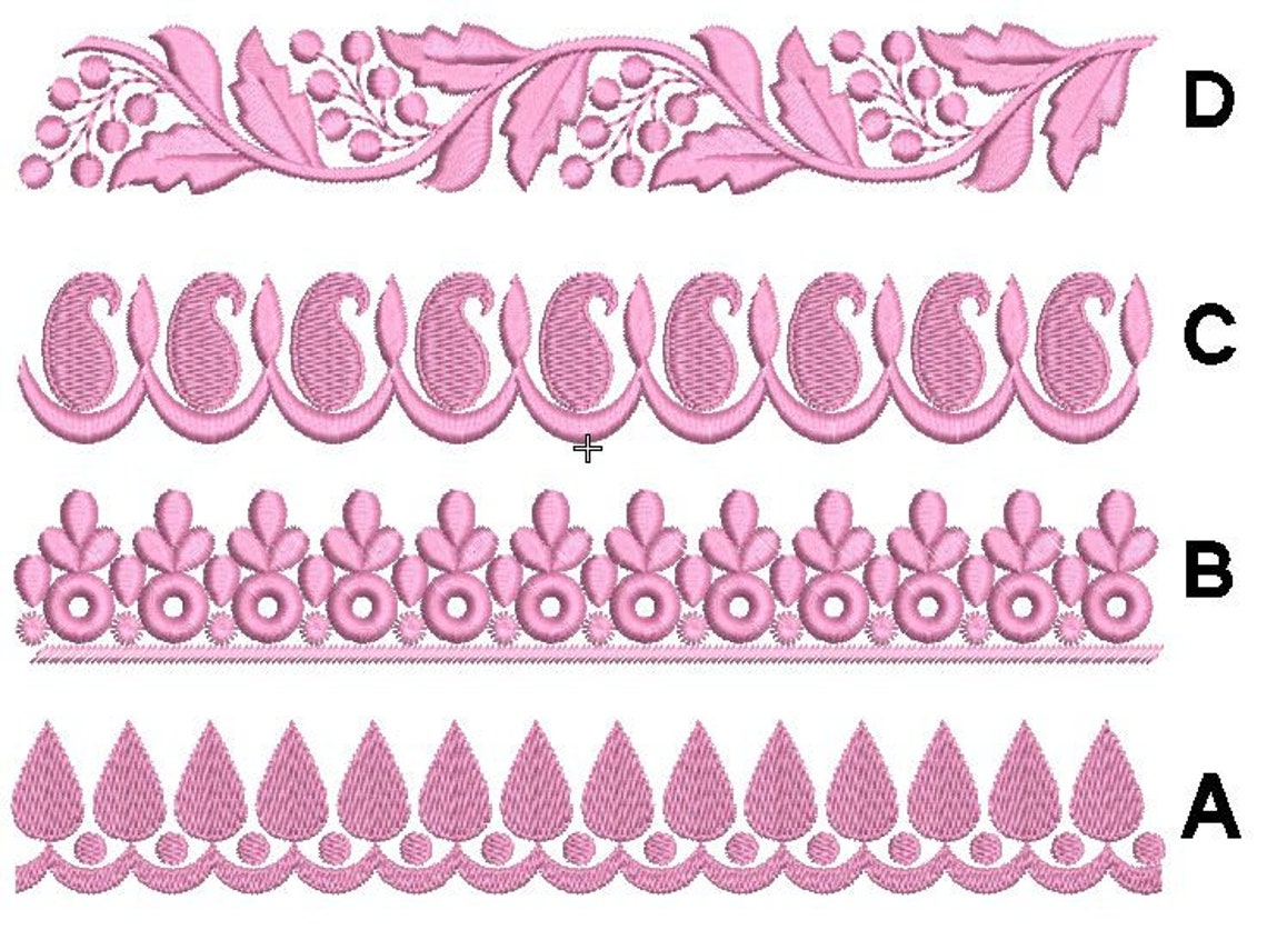 Border Machine Embroidery Design set of 4 Lace Embroidery | Etsy