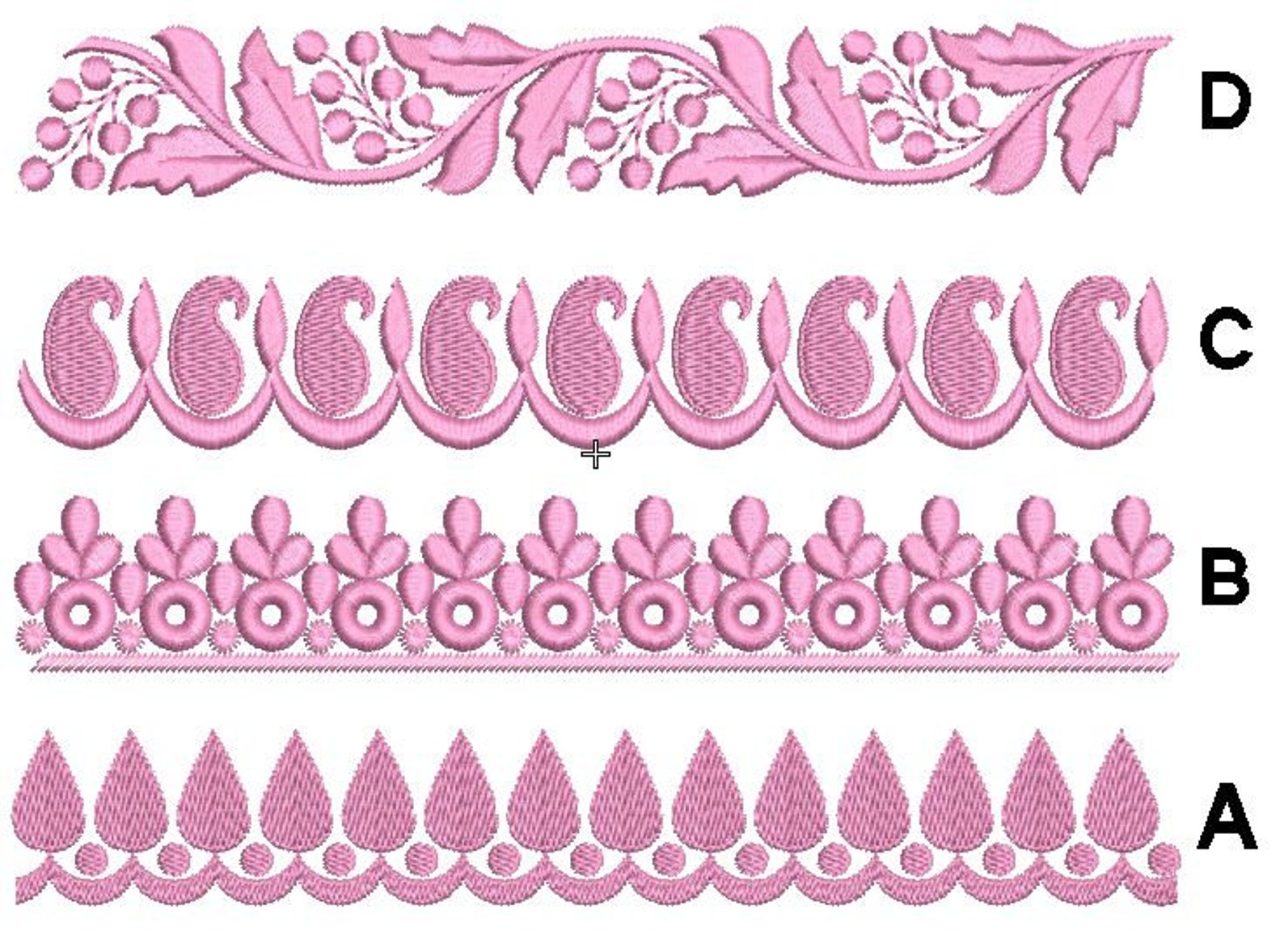 Border Machine Embroidery Design set of 4 Lace Embroidery | Etsy