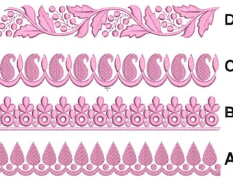 Set OF 6 Border Machine Embroidery Designs, Frame Embroidery Design ...