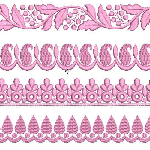 Border Machine Embroidery Design set of 4 Lace Embroidery - Etsy