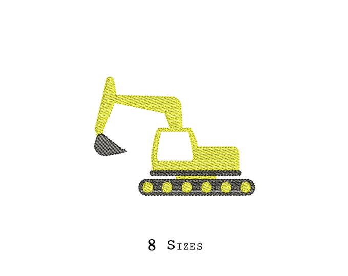 Mini Excavator Embroidery Design - Construction Machine Embroidery ...