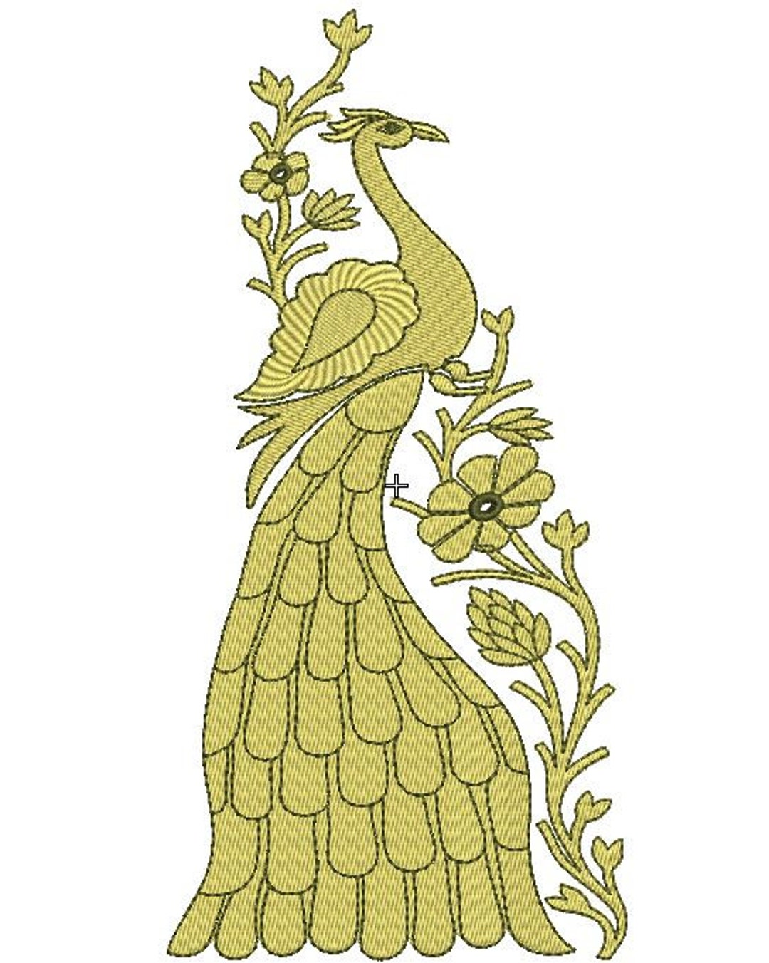 Royal Peacock Machine Embroidery Design, Vintage Style Peacock ...