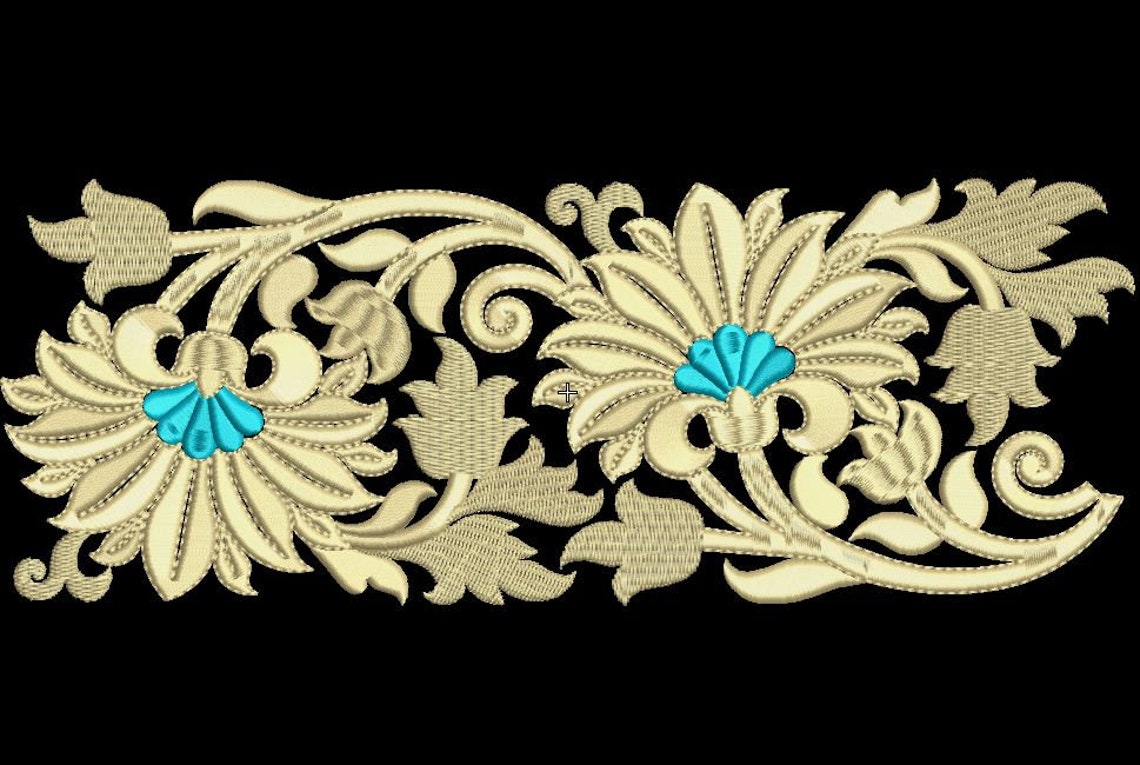 Border Machine Embroidery Design Lace Embroidery Design - Etsy India