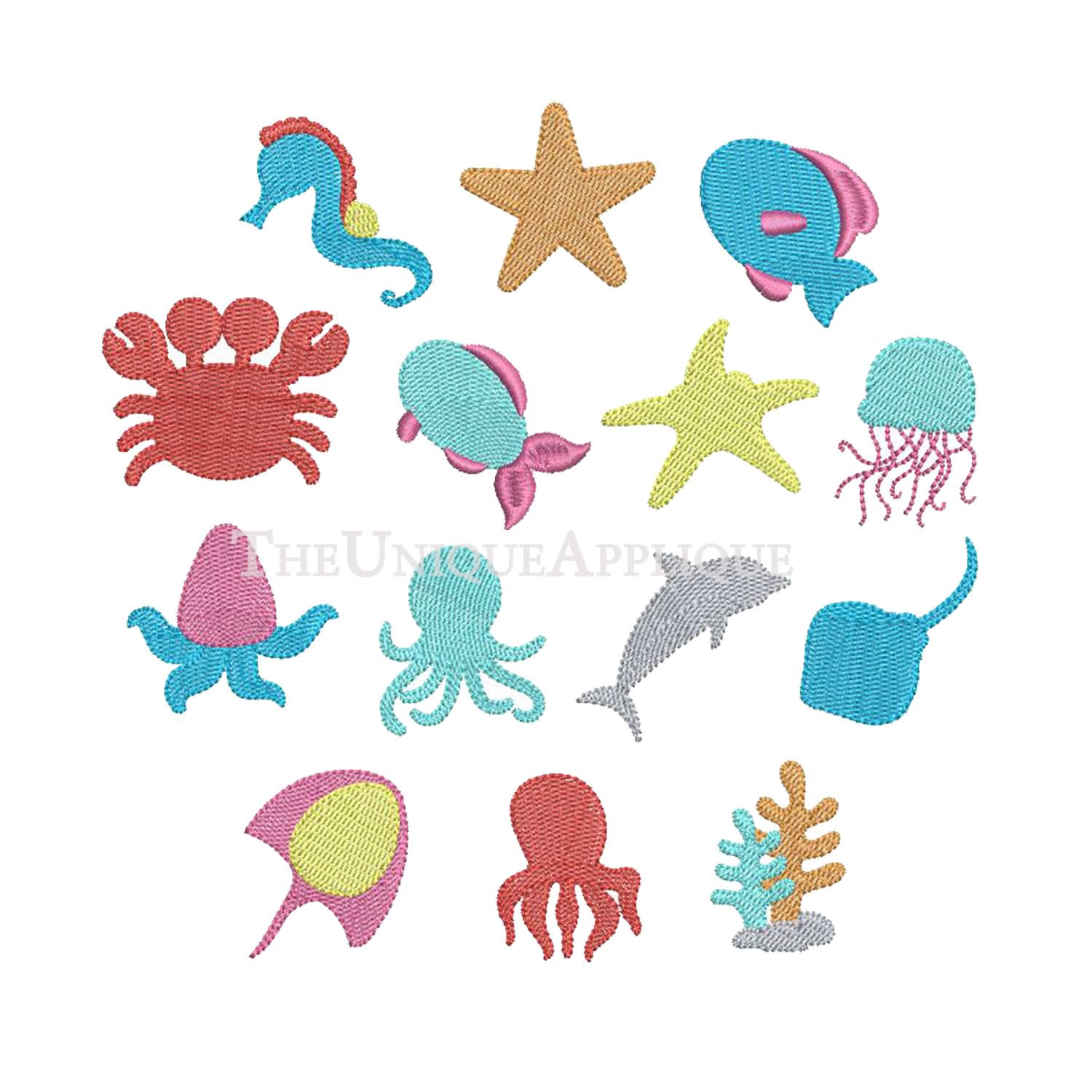 Sea Animals Embroidery Designs set of 14 Sea Life Machine | Etsy