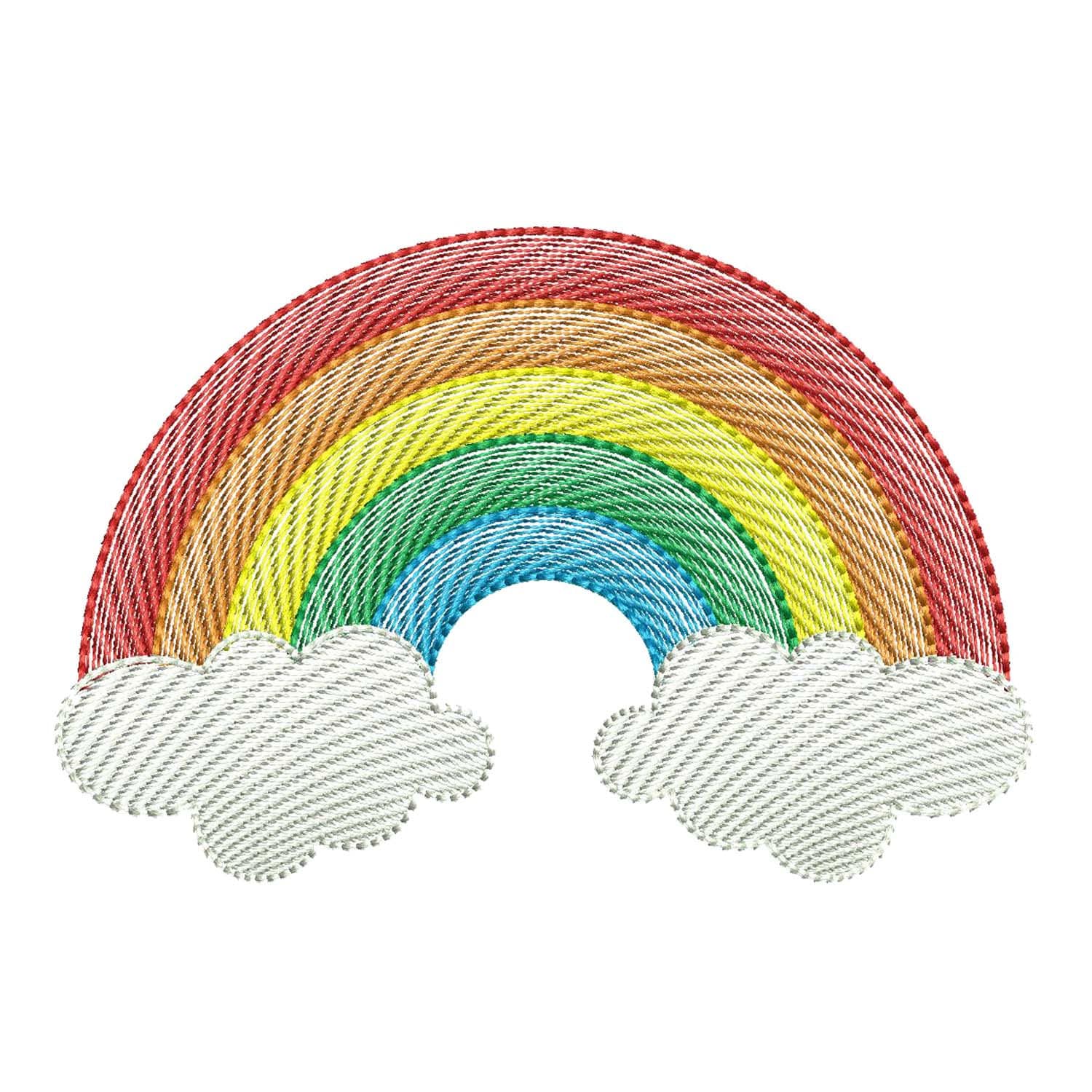 Rainbow Embroidery Design Cloud Embroidery Designs Rainbow | Etsy