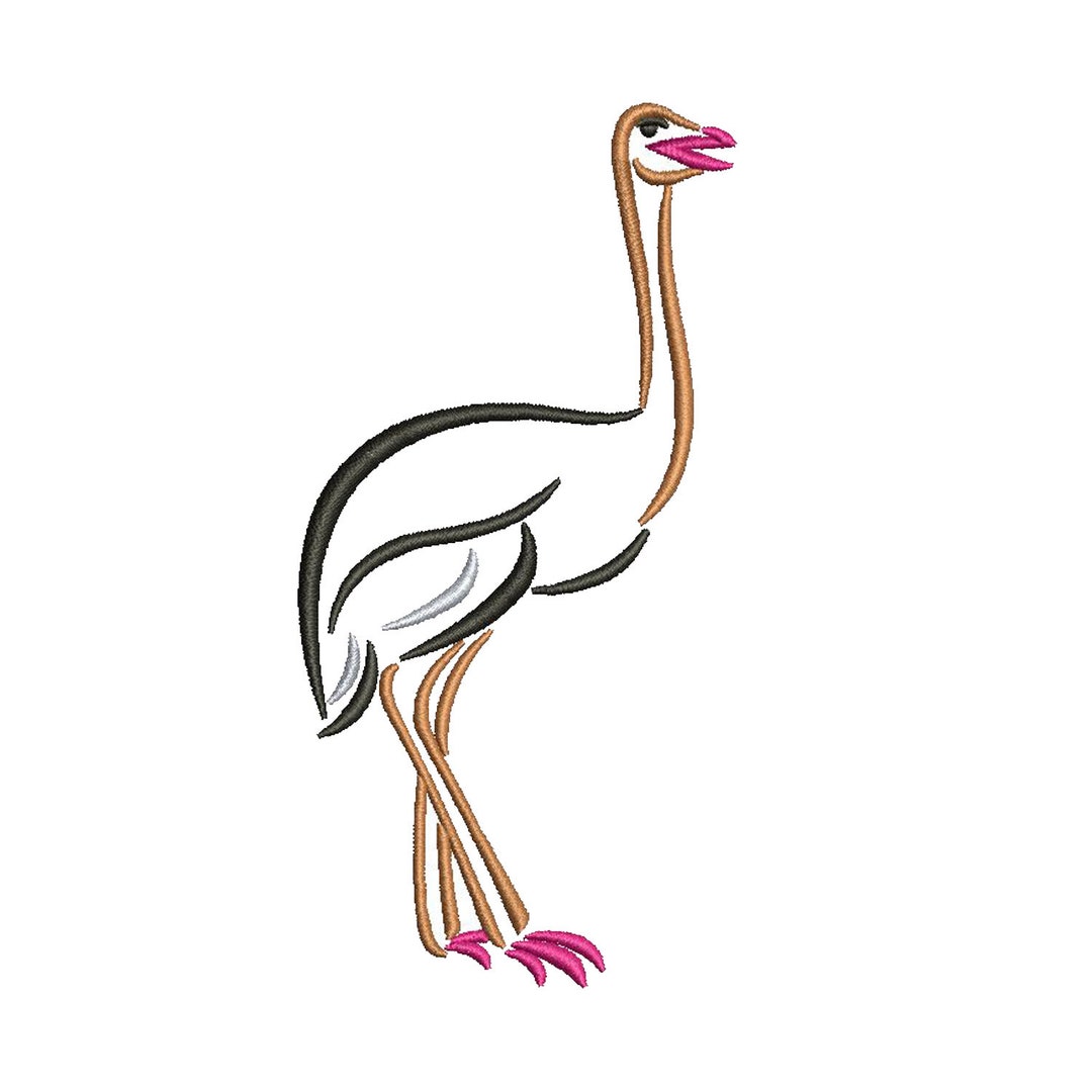 Ostrich Machine Embroidery Design File, Farm Embroidery Design INSTANT ...