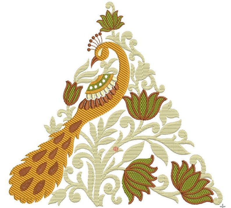 Royal Peacock Machine Embroidery Design Vintage Style Fill | Etsy