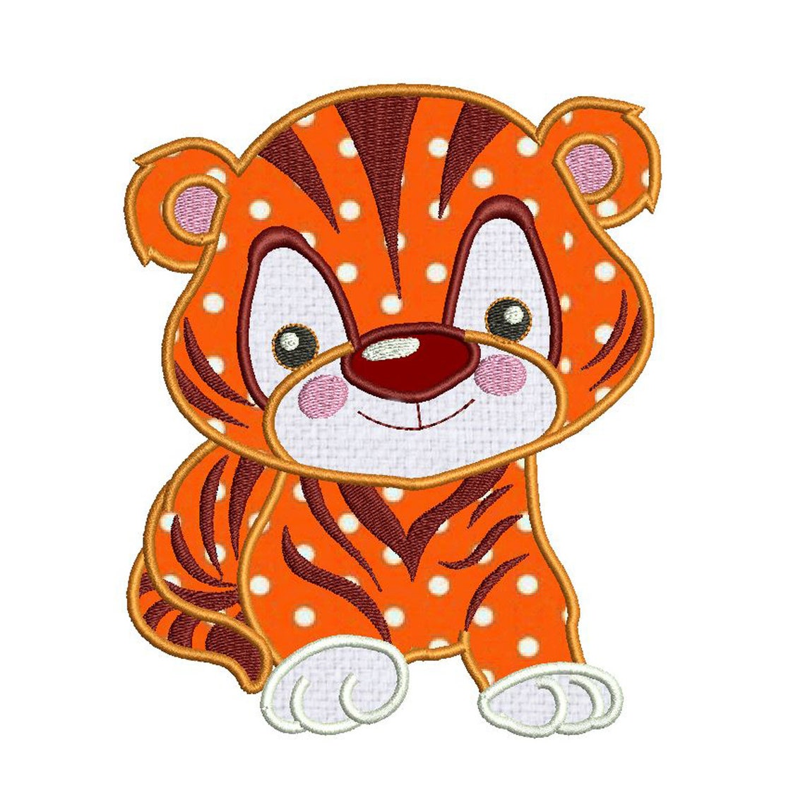 Zoo Baby Tiger Cub Applique Embroidery Design File 3 Sizes | Etsy