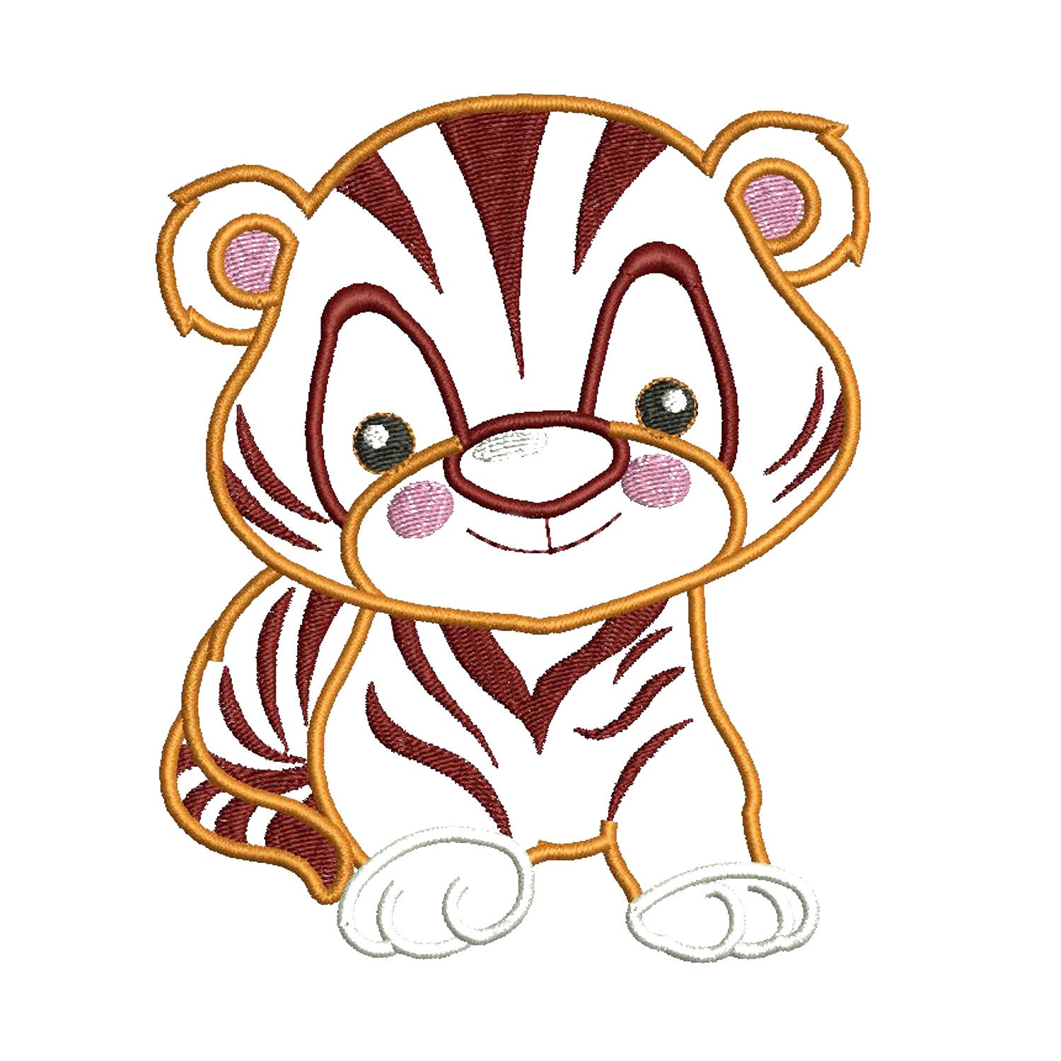 Zoo Baby Tiger Cub Applique Embroidery Design File 3 Sizes - Etsy