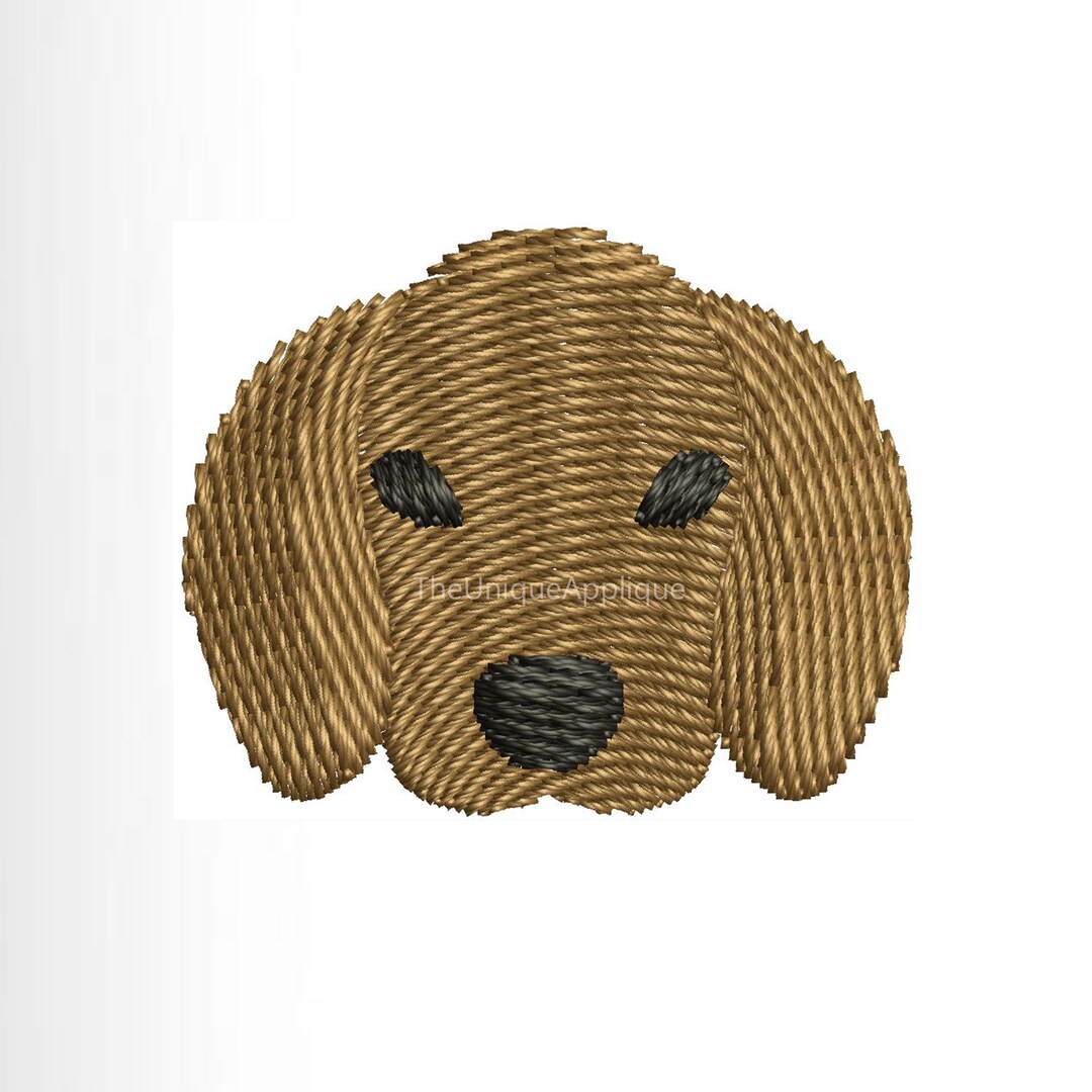 Mini Dog Head Embroidery Design, Puppy Dog Fill Stitch Machine ...