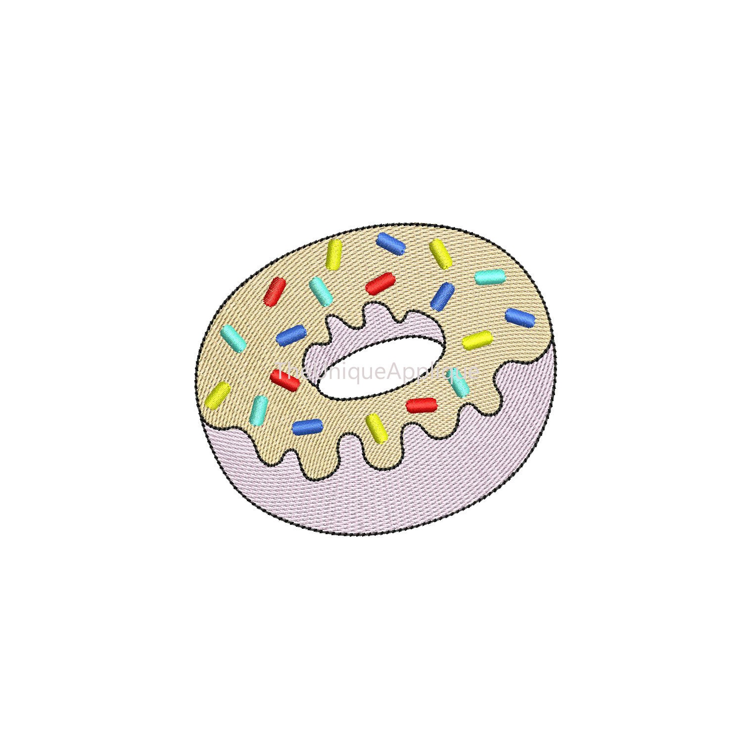 Donut Embroidery Design Donut With Sprinkles Machine - Etsy