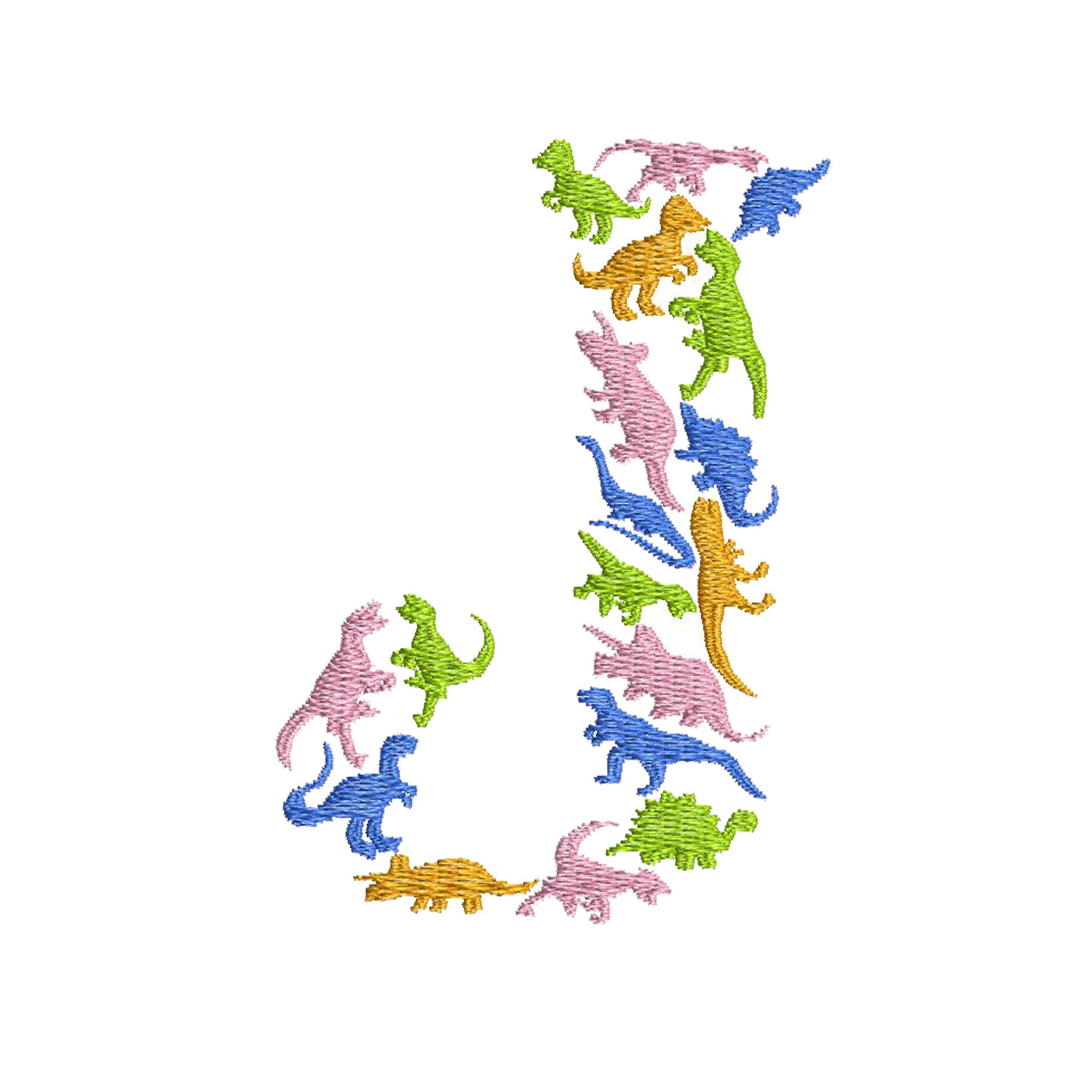 Dinosuar Font Machine Embroidery Design 5 Sizes Dinosaurs - Etsy