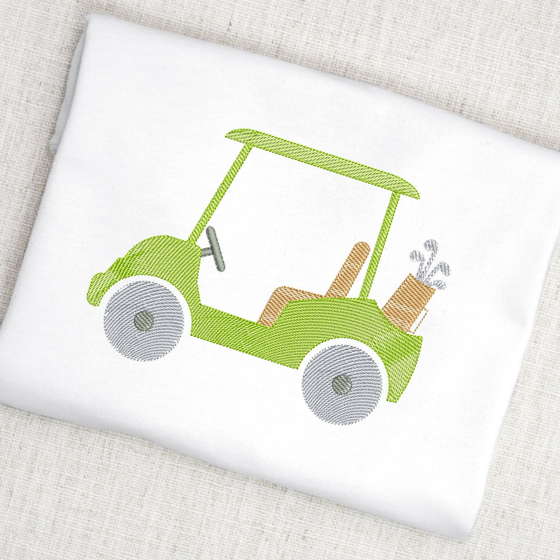 Golf Cart Sketch Fill Quick Stitch Embroidery Design Golf - Etsy