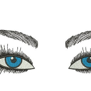Woman Eyes Embroidery Design, Glamorous Make up Eyes Embroidery Designs ...