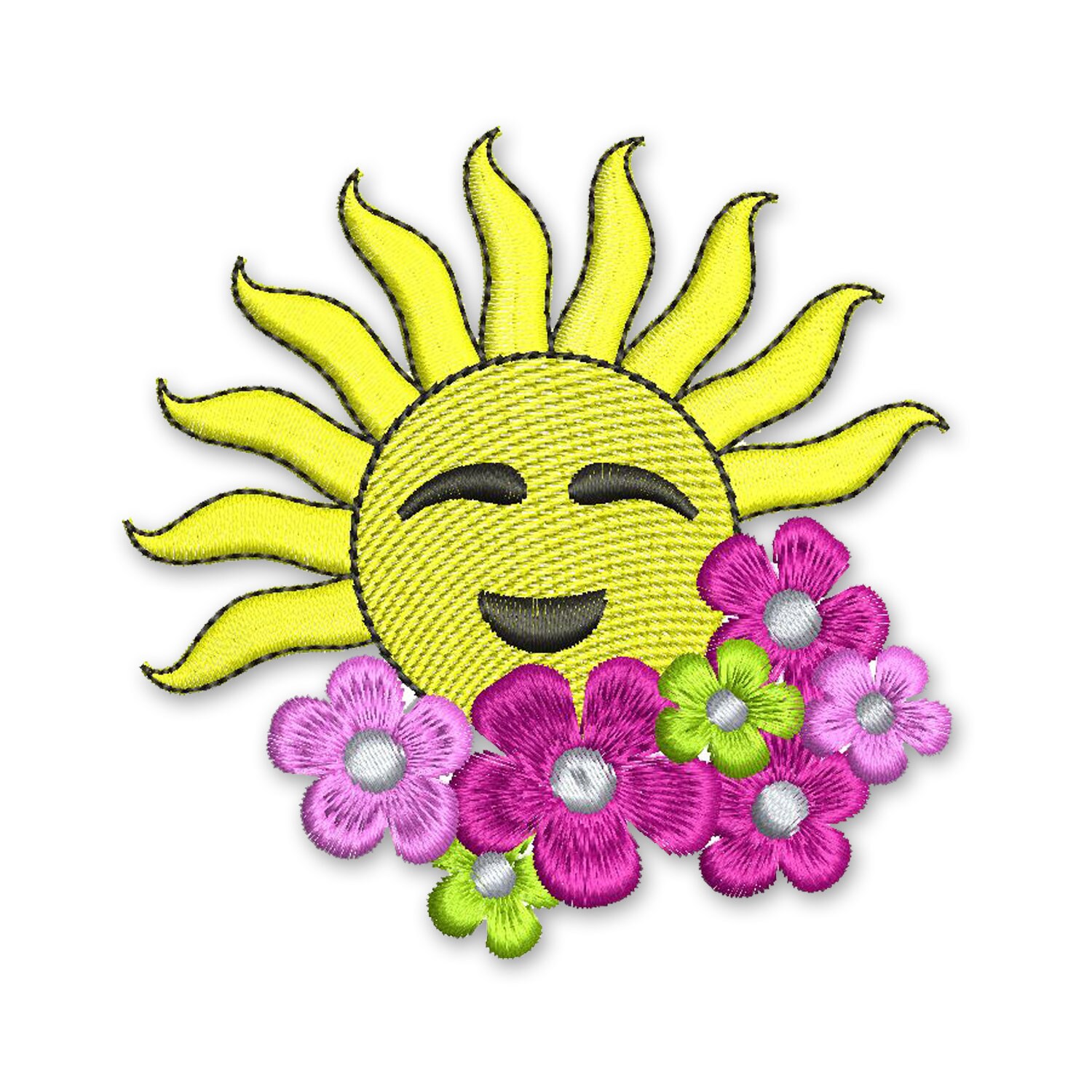 Sun Machine Embroidery Design Summer Embroidery Design | Etsy