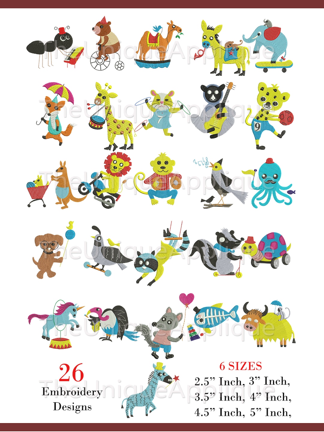 Baby Animal Machine Embroidery Designs 26 Files - Woodland Animals ...