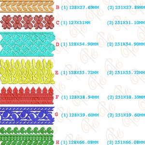 Set of 8 Borders Machine Embroidery Designs, Vintage Style Ornate ...