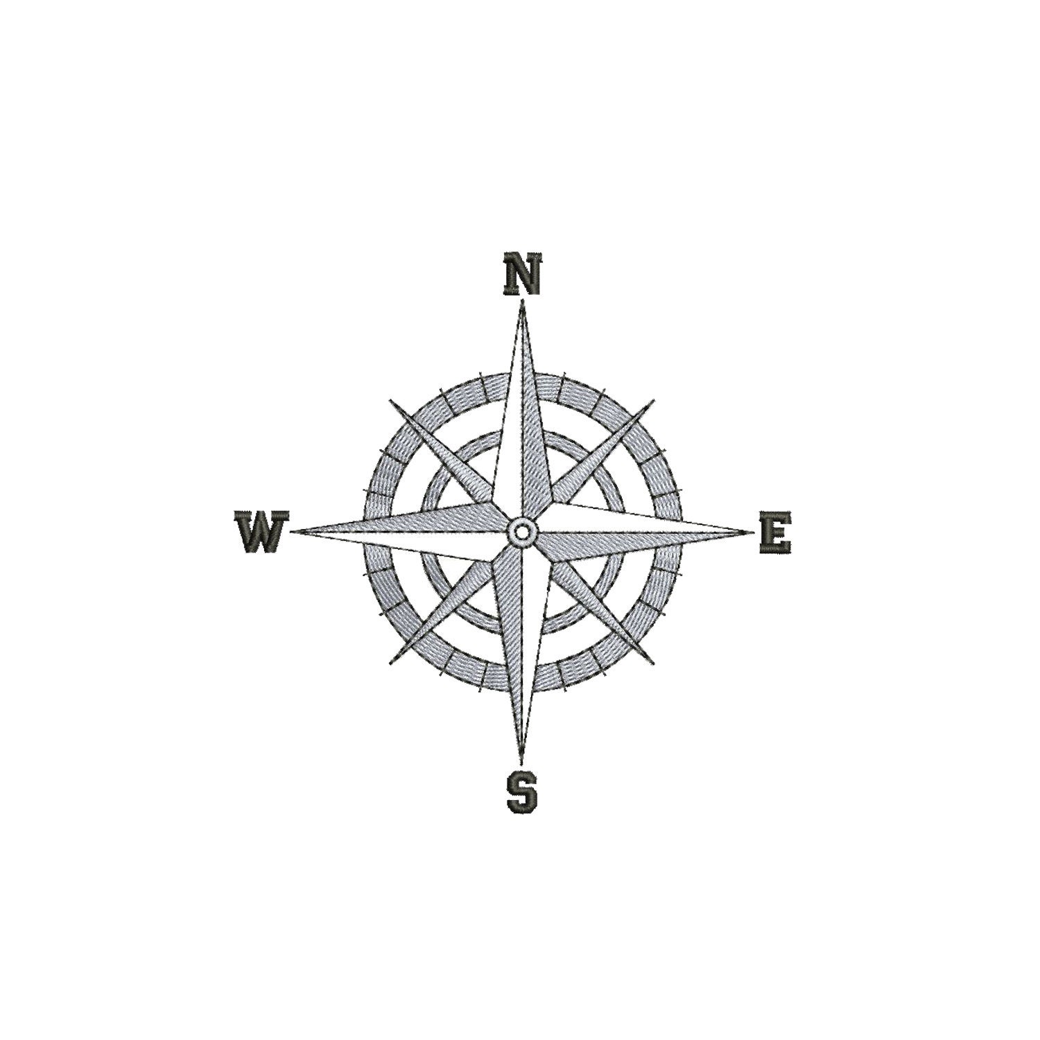 Nautical Compass Embroidery Design-seaside Machine Embroidery - Etsy