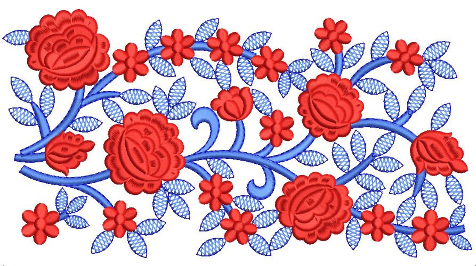 Flower Border Machine Embroidery Design-cross Stitch Lace - Etsy