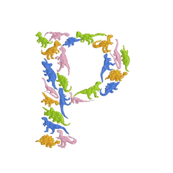 Dinosaur Alphabet Letter P Machine Embroidery Design Font P - Etsy