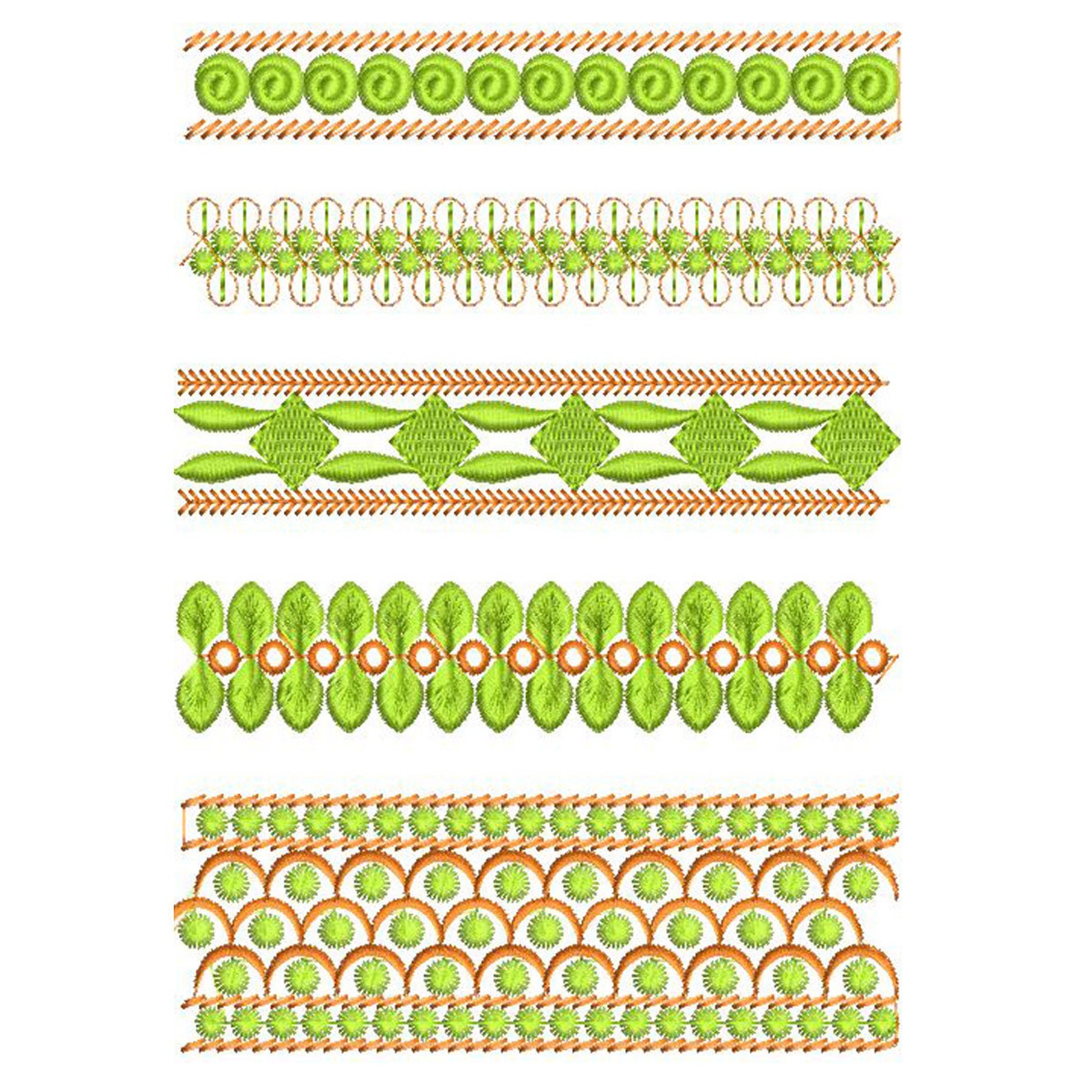 Set OF 5 Borders Machine Embroidery Designs Line Embroidery - Etsy