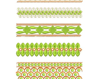 Set of 8 Border Embroidery Designs Line Machine Embroidery | Etsy