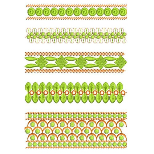 Set OF 5 Borders Machine Embroidery Designs Line Embroidery - Etsy