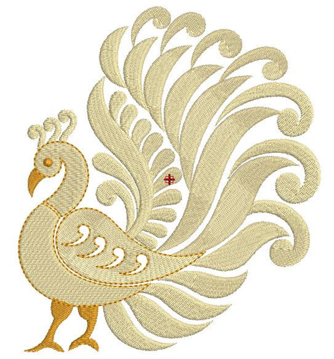 Royal Peacock Machine Embroidery Design, Peacock Machine Embroidery ...