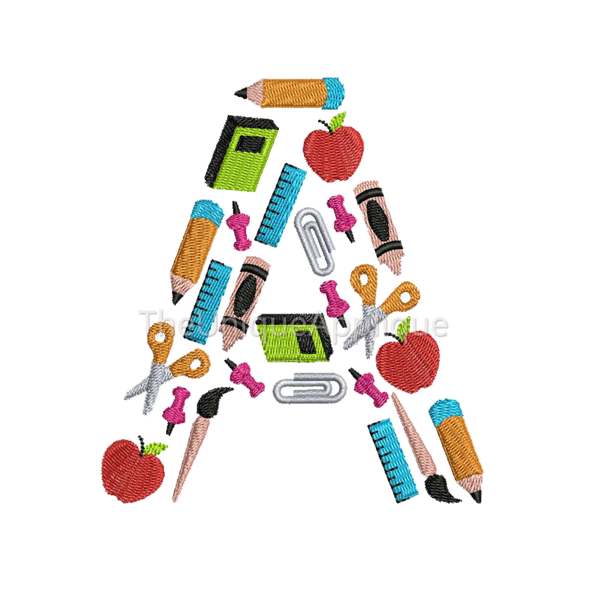 Alphabet Letter A Machine Embroidery Design 6 Sizes Back to - Etsy